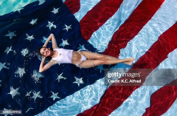 American Flag Swimsuit Photos And Premium High Res Pictures Getty Images