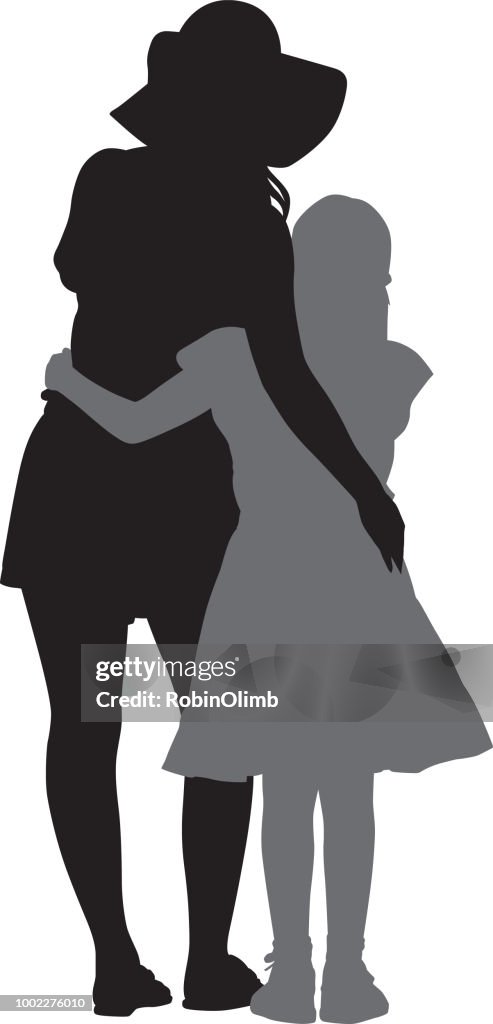 Mother Hugging Daughter Silhouette High Res Vector Graphic Getty Images