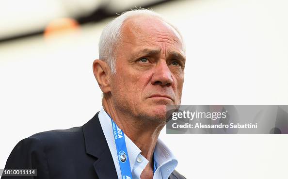 Antonio Percassi President Of Atalanta Bc Looks On Before The Europa