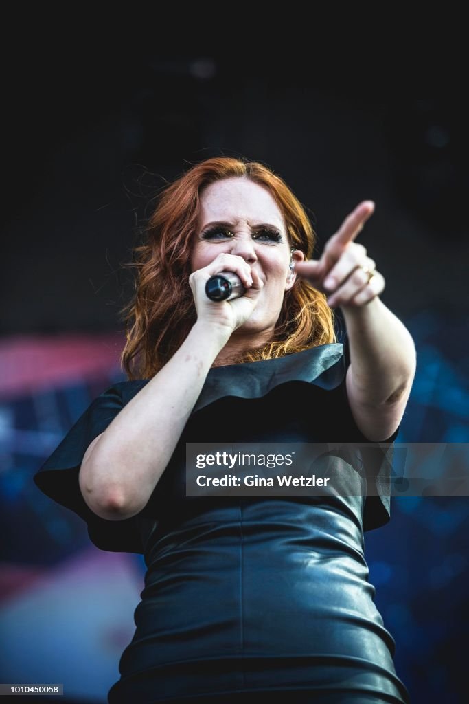 Singer Simone Johanna Maria Simons Of The Dutch Band Epica Performs