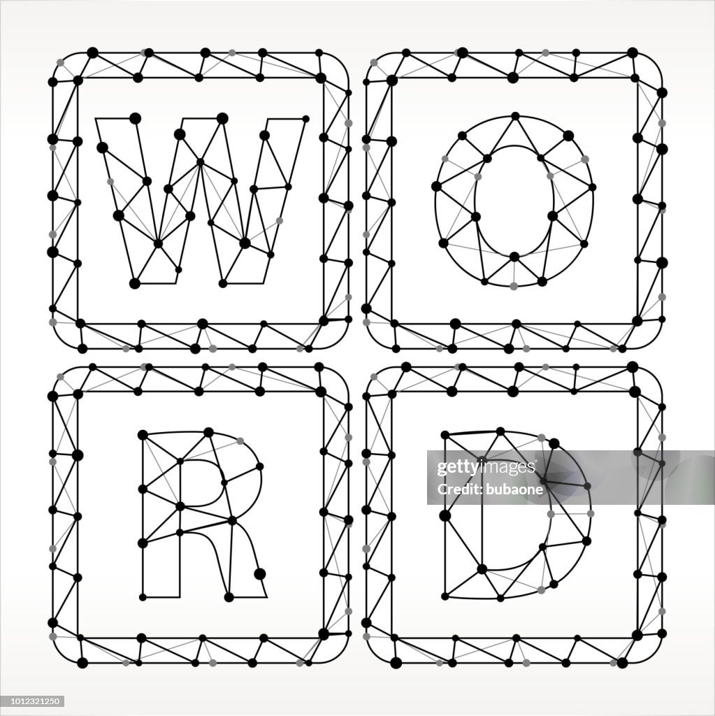 Word Game Triangle Node Black And White Pattern High Res Vector Graphic