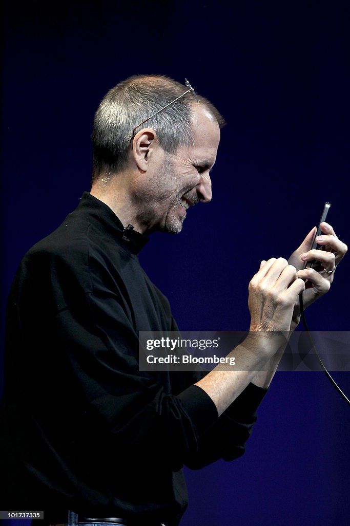 Steve Jobs Chief Executive Officer Of Apple Inc Demonstrates The
