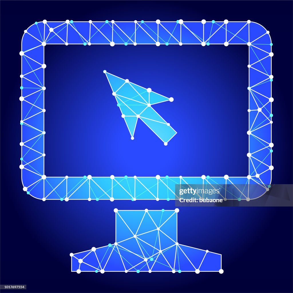 Computer Monitor Blue Triangle Node Vector Pattern High Res Vector
