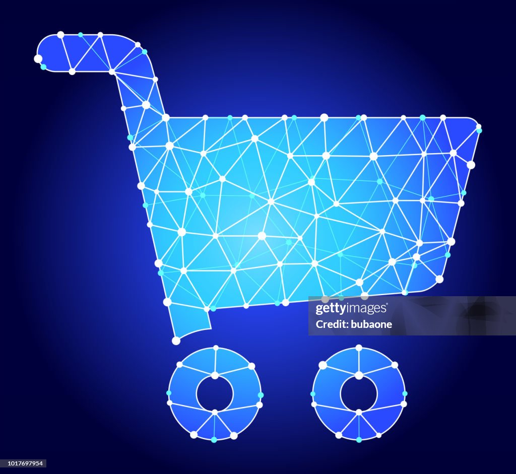 Shopping Cart Blue Triangle Node Vector Pattern High Res Vector Graphic