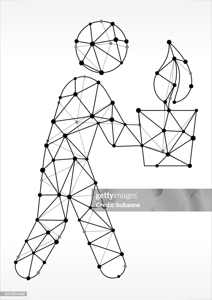 Gardening Triangle Node Black And White Pattern High Res Vector Graphic