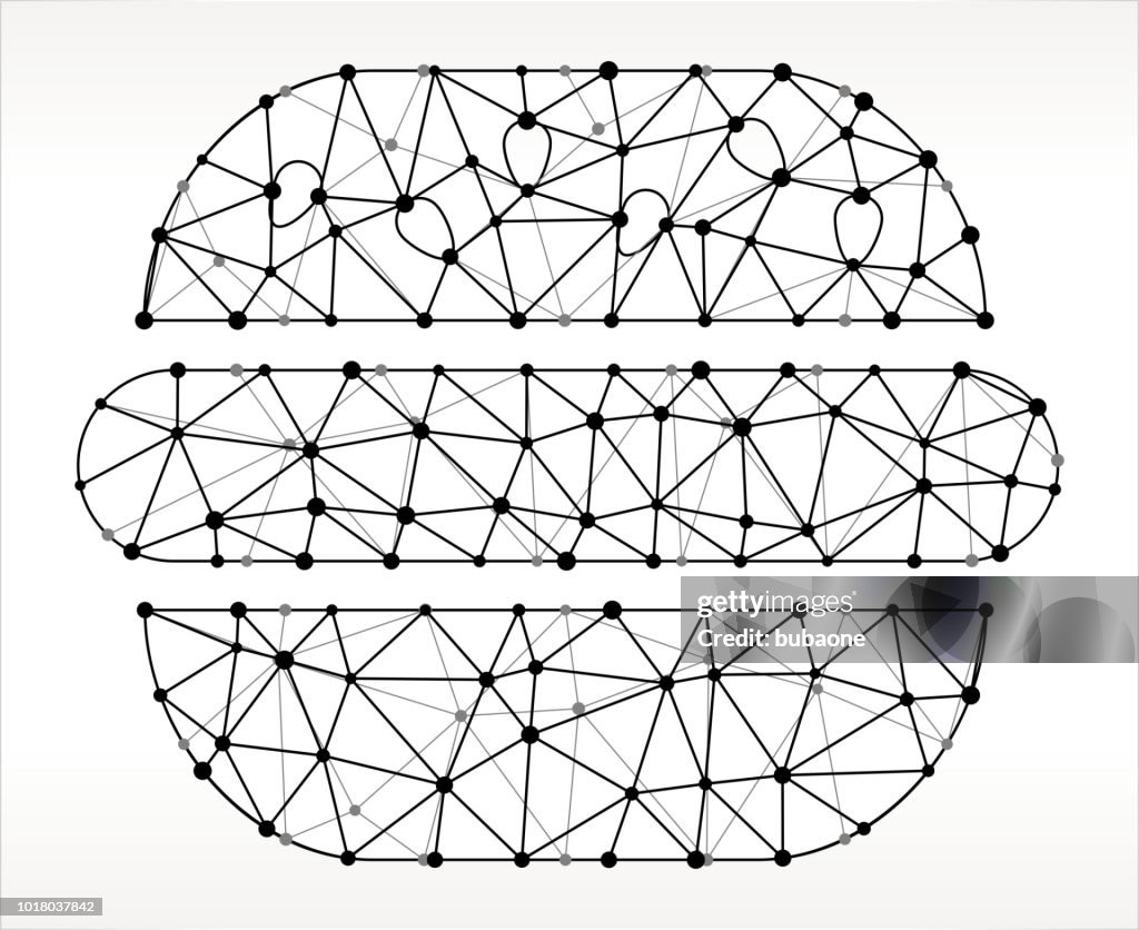Burger Triangle Node Black And White Pattern High Res Vector Graphic