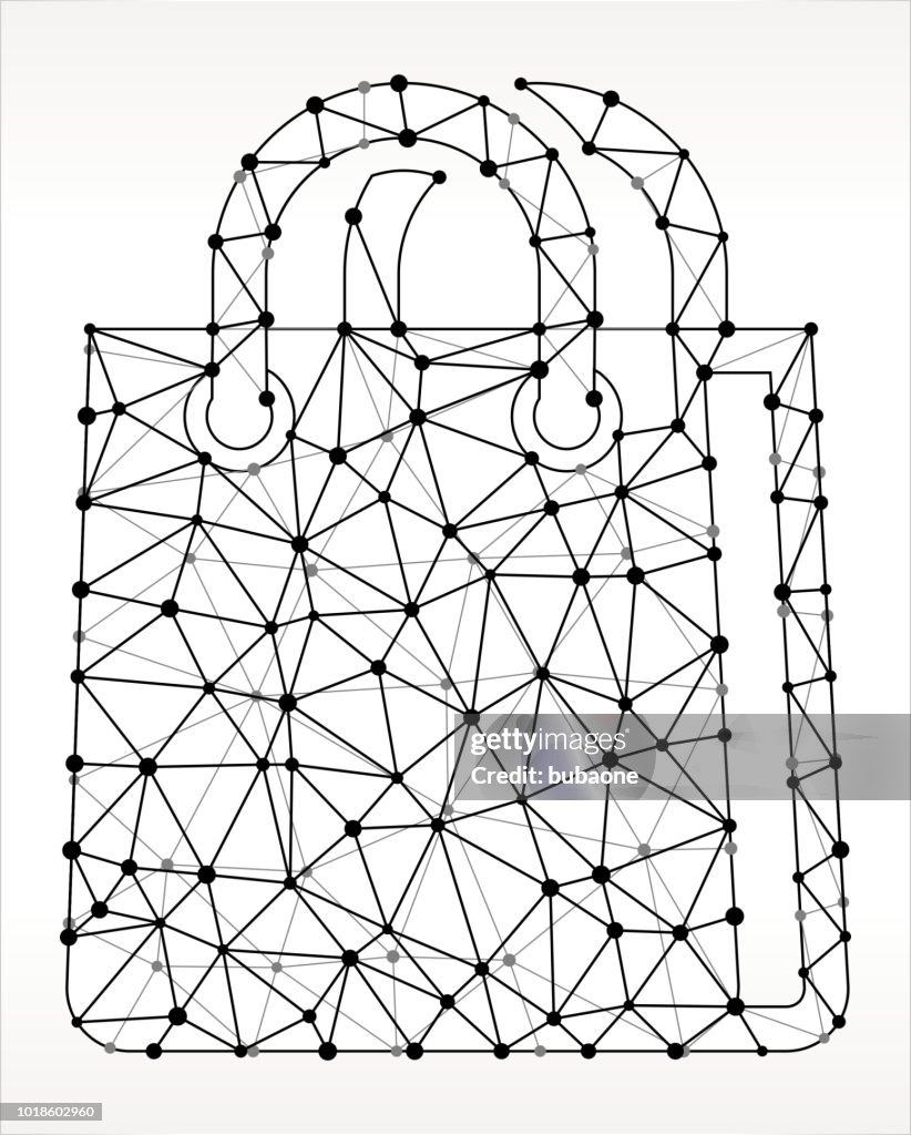 Shopping Bag Triangle Node Black And White Pattern High Res Vector