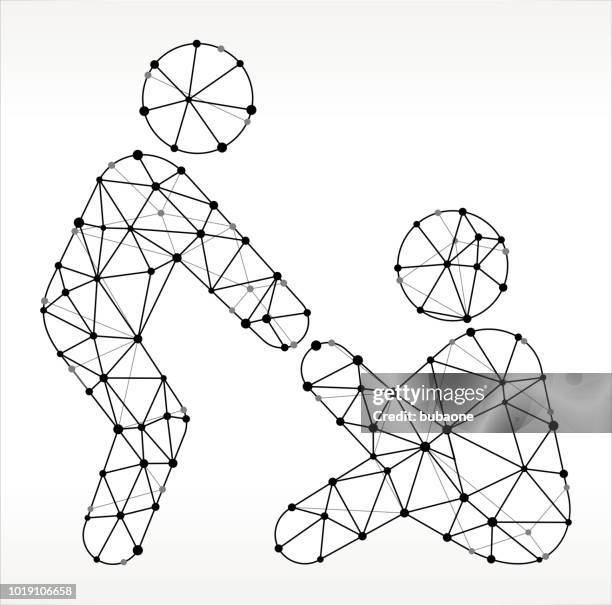 Helping Hand Triangle Node Black And White Pattern High Res Vector
