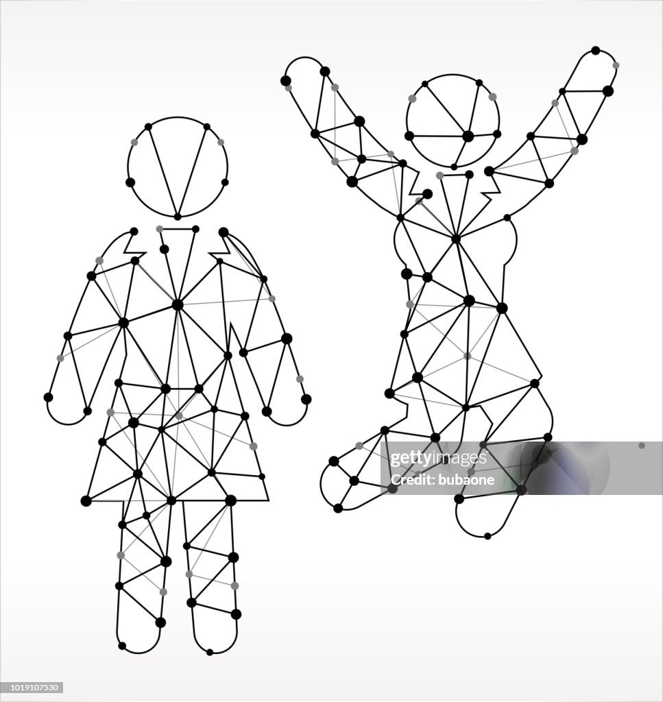 Businesswomen Success Triangle Node Black And White Pattern High Res