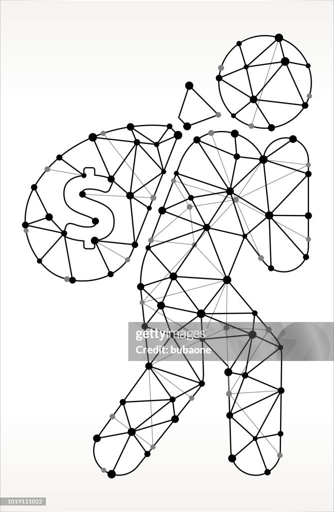 Moneybags Triangle Node Black And White Pattern High Res Vector Graphic