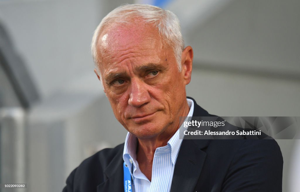 Antonio Percassi President Of Atalanta Bc Looks On During The Uefa