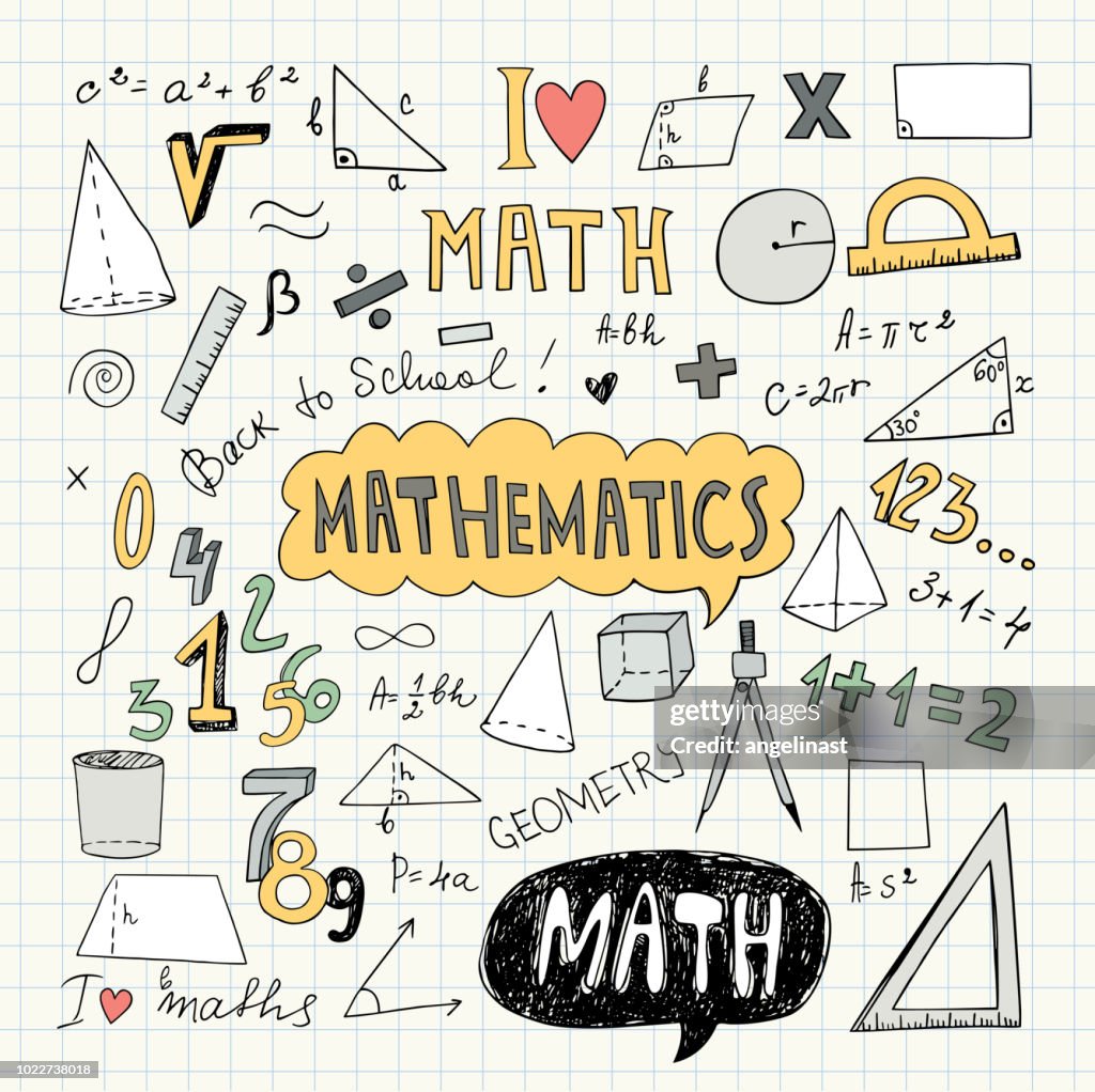 Hand Drawn Mathematical Doodle Handwriting Elements School Education ... Hand Drawn Mathematical Doodle Handwriting Elements School Education ...