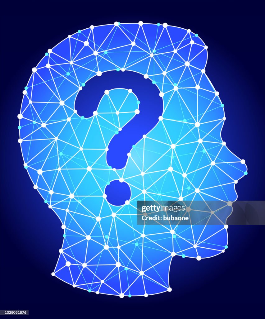 Question Face Blue Triangle Node Vector Pattern High Res Vector Graphic