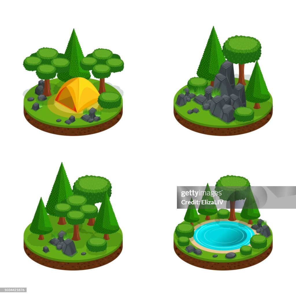 Isometry Set Of Mini Islands With Interesting Landscapes Forest Lake ... Isometry Set Of Mini Islands With Interesting Landscapes Forest Lake ...