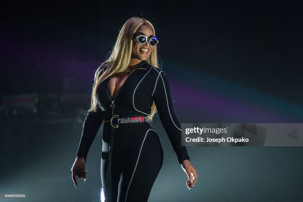 Stefflon Don performs with Tory Lanez on stage at Brixton Academy on ... Stefflon Don performs with Tory Lanez on stage at Brixton Academy on ...