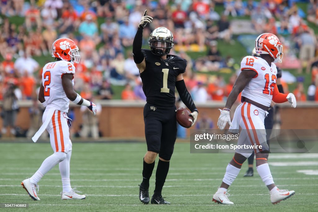 Wake Forest Demon Deacons wide receiver Alex Bachman celebrates a ... Wake Forest Demon Deacons wide receiver Alex Bachman celebrates a ...