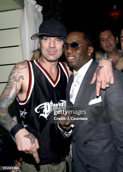 Tommy Lee And Sean P Diddy Combs During 2004 Miami Winter Music News Photo Getty Images