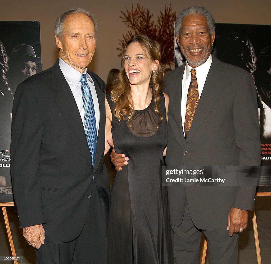 Clint Eastwood Hilary Swank And Morgan Freeman During Million News