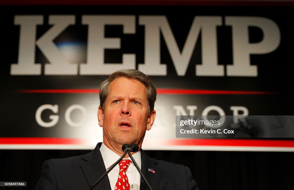 Republican Gubernatorial Candidate Brian Kemp Attends The Election