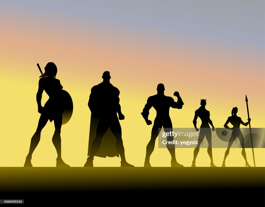 Vector Superhero Team Silhouette High Res Vector Graphic Getty Images