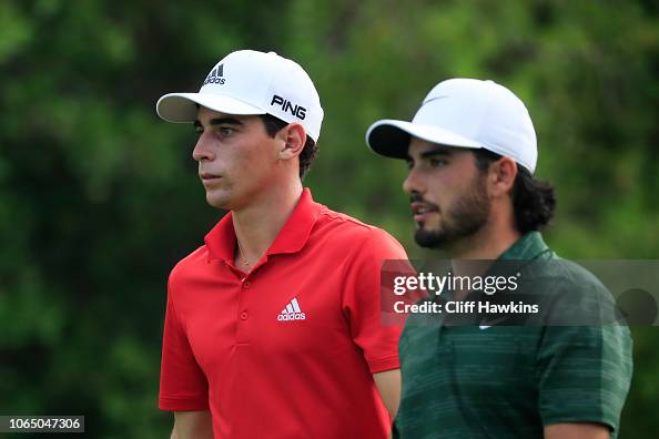 Joaquin Niemann of Chile and Abraham Ancer of Mexico walk from the ... Joaquin Niemann of Chile and Abraham Ancer of Mexico walk from the ...