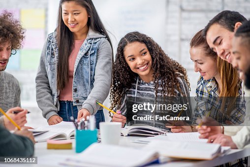 Les Camarades De Classe Luniversité En Tant Que Groupe De Travail Photo