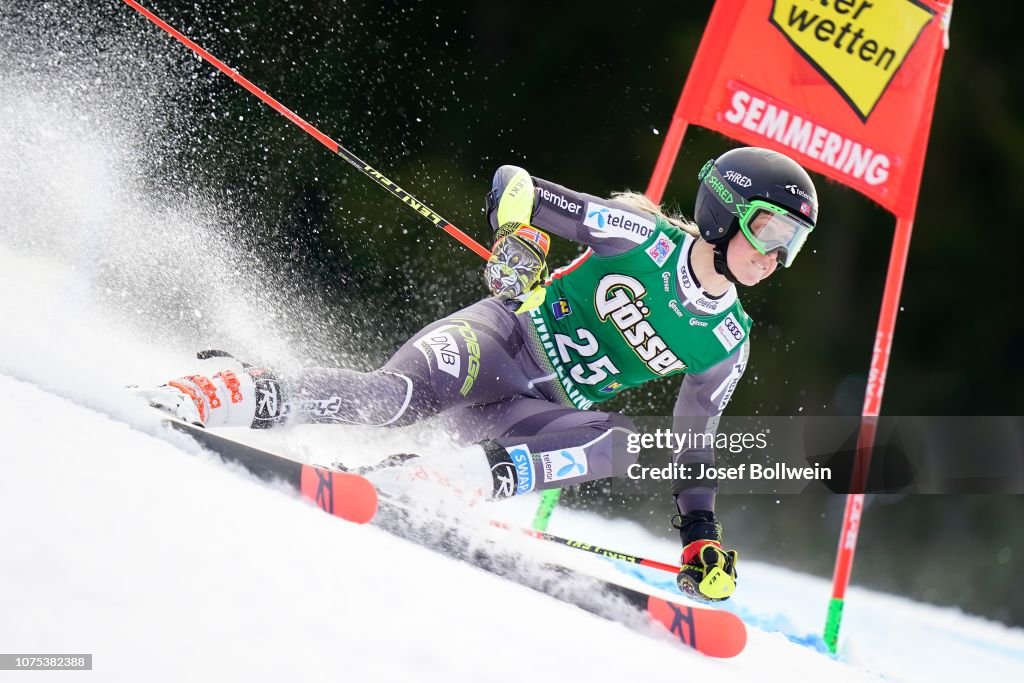 Kristine Gjelsten Haugen of Norway during the second run of Audi FIS ... Kristine Gjelsten Haugen of Norway during the second run of Audi FIS ...