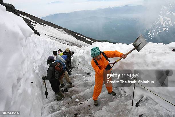 Mt Fuji Opens For Climbing Season Photos and Premium High Res Pictures ... Mt Fuji Opens For Climbing Season Photos and Premium High Res Pictures ...