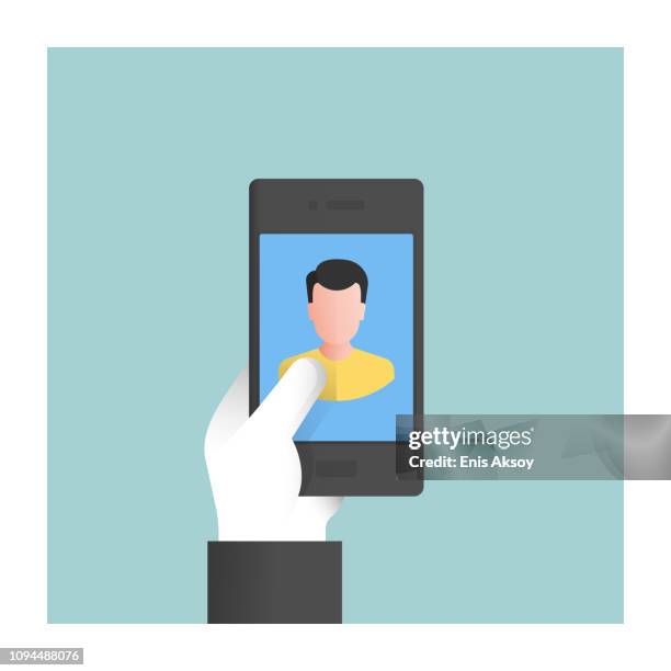 Selfie Hold Camera High Res Illustrations Getty Images