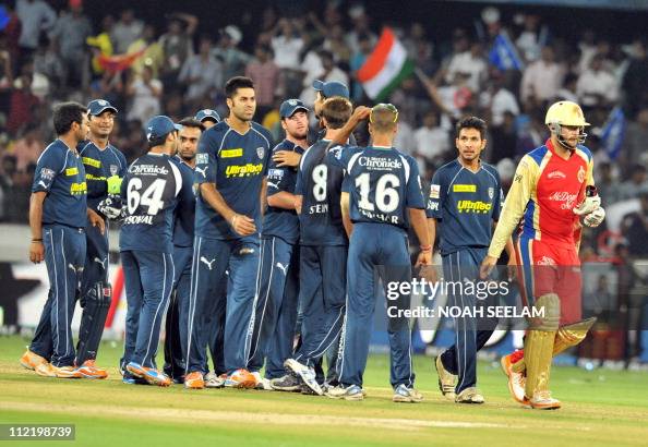 Deccan Chargers Captain kumara sangakkara celebrates the win with the ... Deccan Chargers Captain kumara sangakkara celebrates the win with the ...