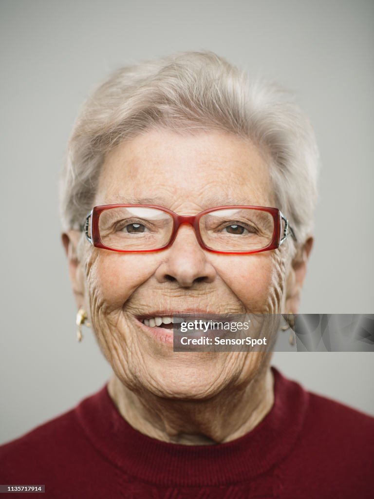 Portrait Of Real Caucasian Senior Woman With Happy Expression High-Res ... Portrait Of Real Caucasian Senior Woman With Happy Expression High-Res ...