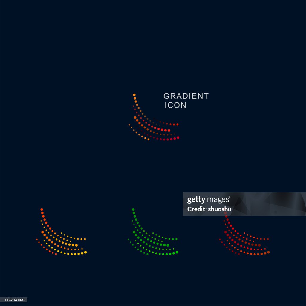 Set Of Color Curve Dots Style Icon For Design High Res Vector Graphic