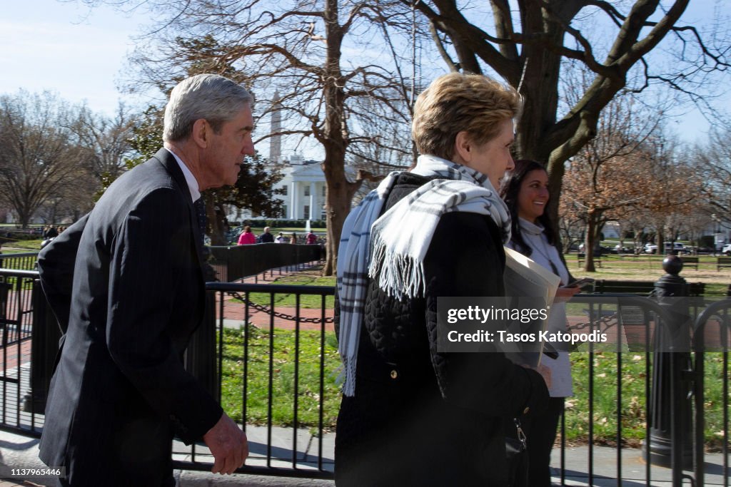 Special Counsel Robert Mueller Walks With His Wife Ann Mueller After