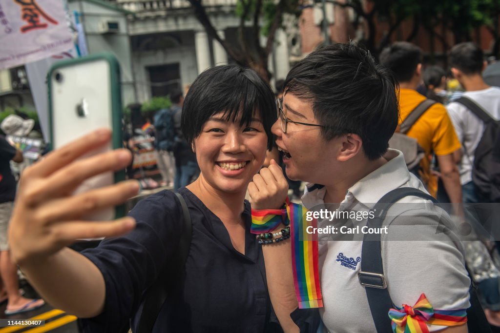 Women Take A Selfie As They Celebrate After Taiwans Parliament Voted