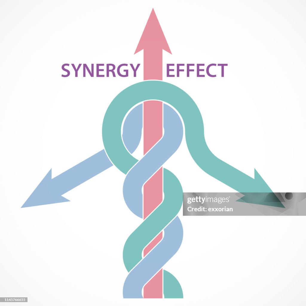 Synergy Effect At Arrow Series High-Res Vector Graphic - Getty Images Synergy Effect At Arrow Series High-Res Vector Graphic - Getty Images