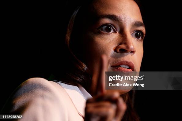 U S Rep Alexandria Ocasio Cortez Speaks During A Rally At Howard