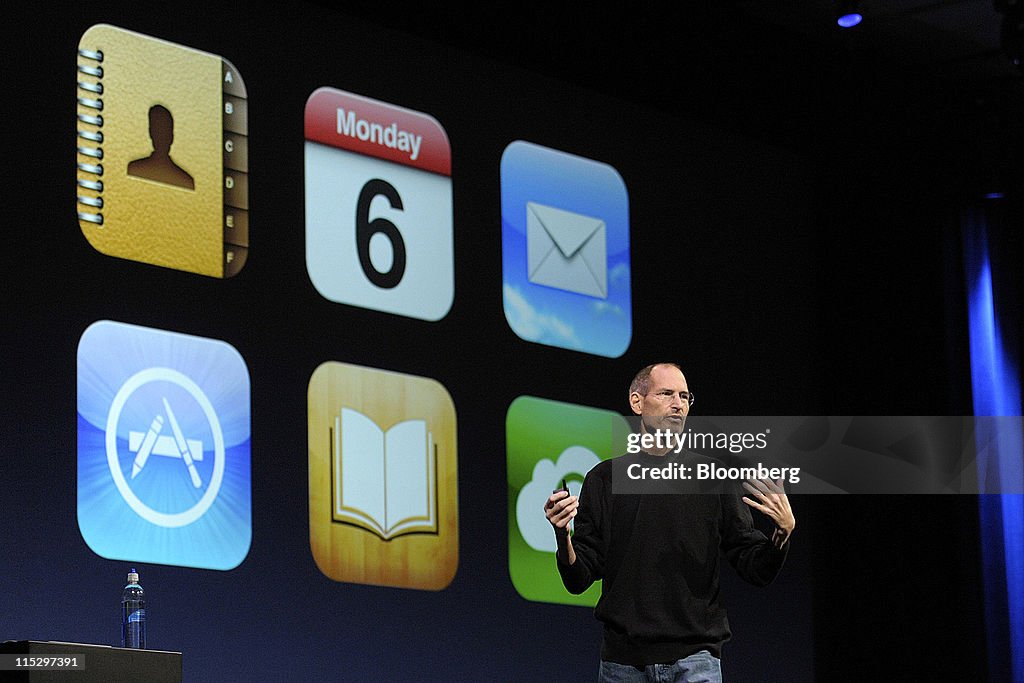 Steve Jobs Chief Executive Officer Of Apple Inc Unveils The Icloud
