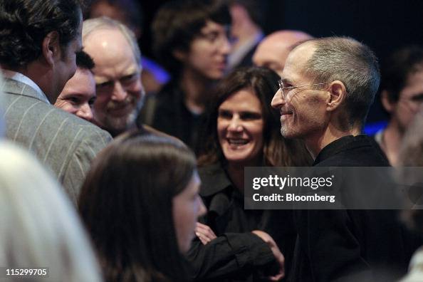 Steve Jobs Chief Executive Officer Of Apple Inc Greets Members Of