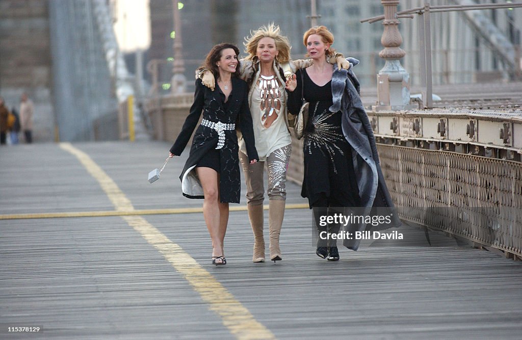 Kristin Davis Kim Cattrall And Cynthia Nixon During Sex And The City