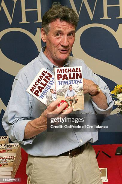 Michael Palin Signs His Book Himalaya At Whsmith In Victoria Station