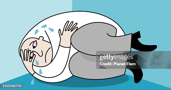 Curled Up Into A Ball And Crying High Res Vector Graphic Getty Images
