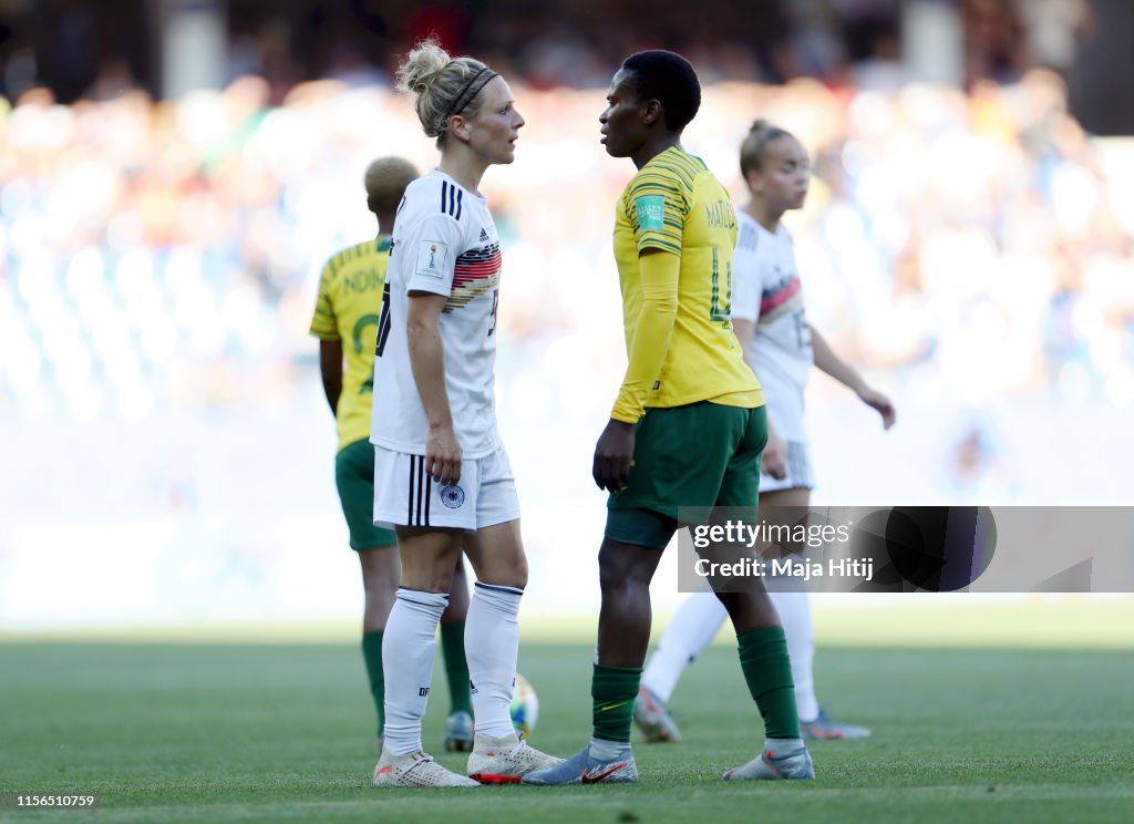 Svenja Huth Of Germany Argues With Noko Matlou Of South Africa During