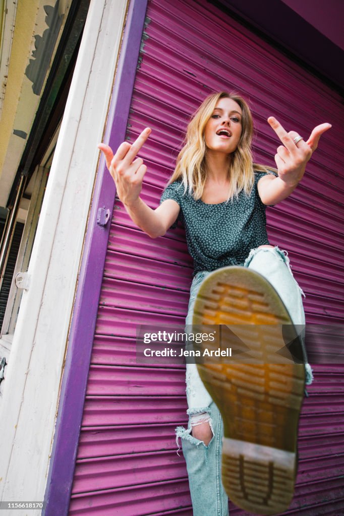 Woman With Attitude Giving Middle Fingers Woman Middle Finger Woman