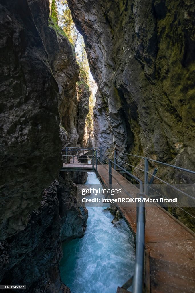Wooden Bridge Through Leutasch Gorge Near Mittenwald Bavaria Germany ... Wooden Bridge Through Leutasch Gorge Near Mittenwald Bavaria Germany ...