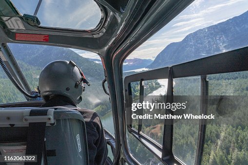 Helicopter Pilot Approaching Wuikinuxv Village Rivers Inlet Central