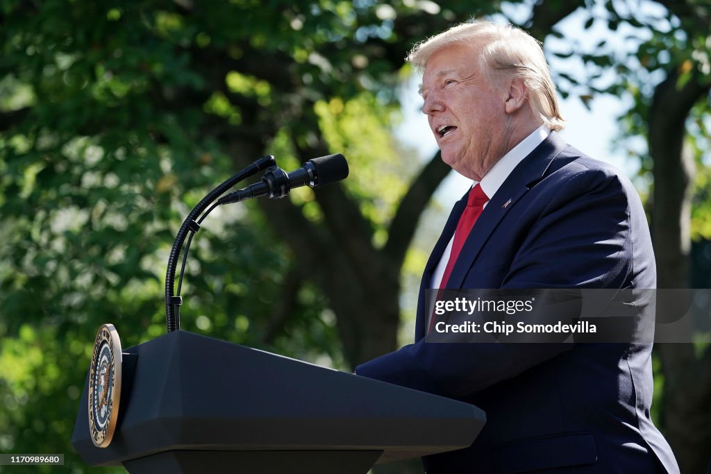 U S President Donald Trump Delivers Remarks During An Event News