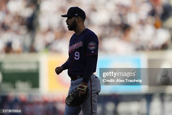 Marwin Gonzalez of the Minnesota Twins looks on during the ALDS Game ... Marwin Gonzalez of the Minnesota Twins looks on during the ALDS Game ...