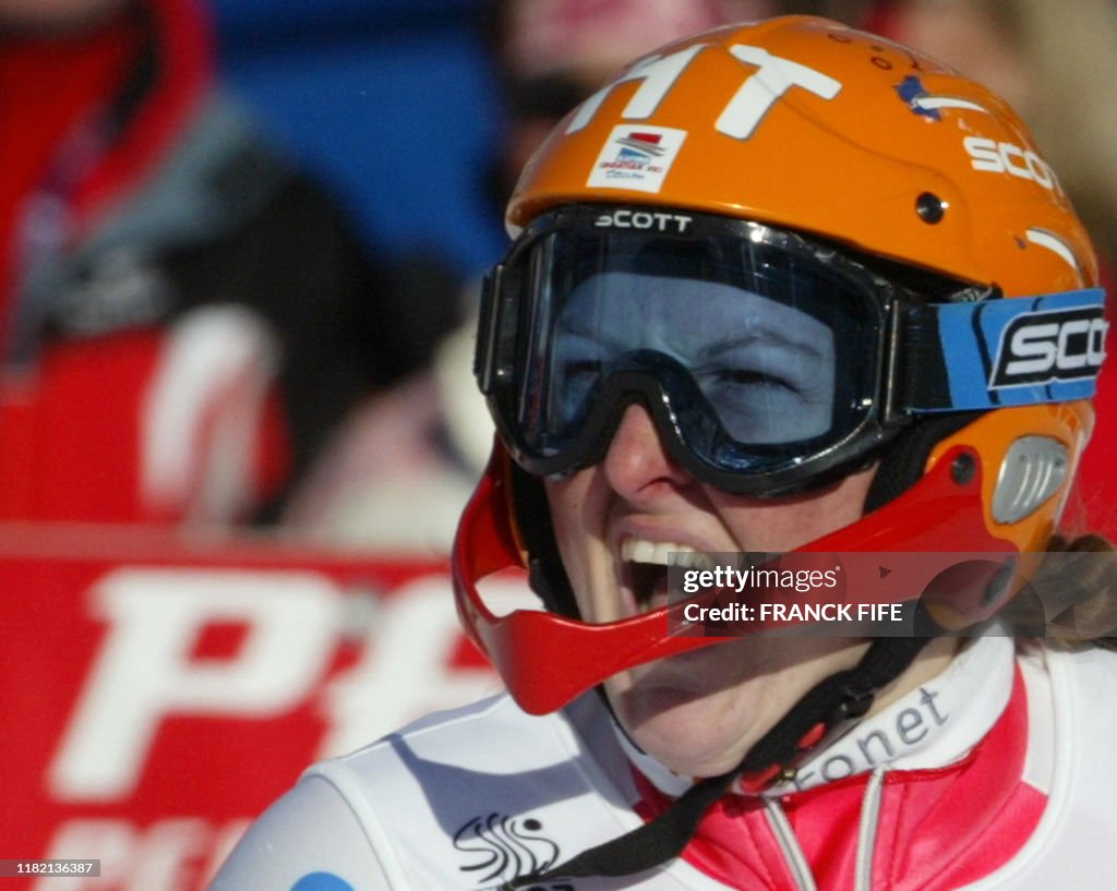 Croatian gold medalist Janica Kostelic celebrates after the FIS... News ... Croatian gold medalist Janica Kostelic celebrates after the FIS... News ...