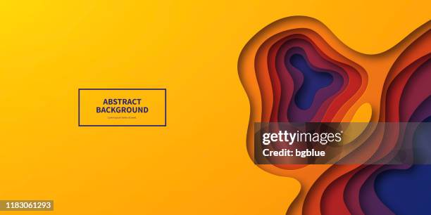 Paper Cut Background Orange Abstract Wave Shapes Trendy 3d Design High