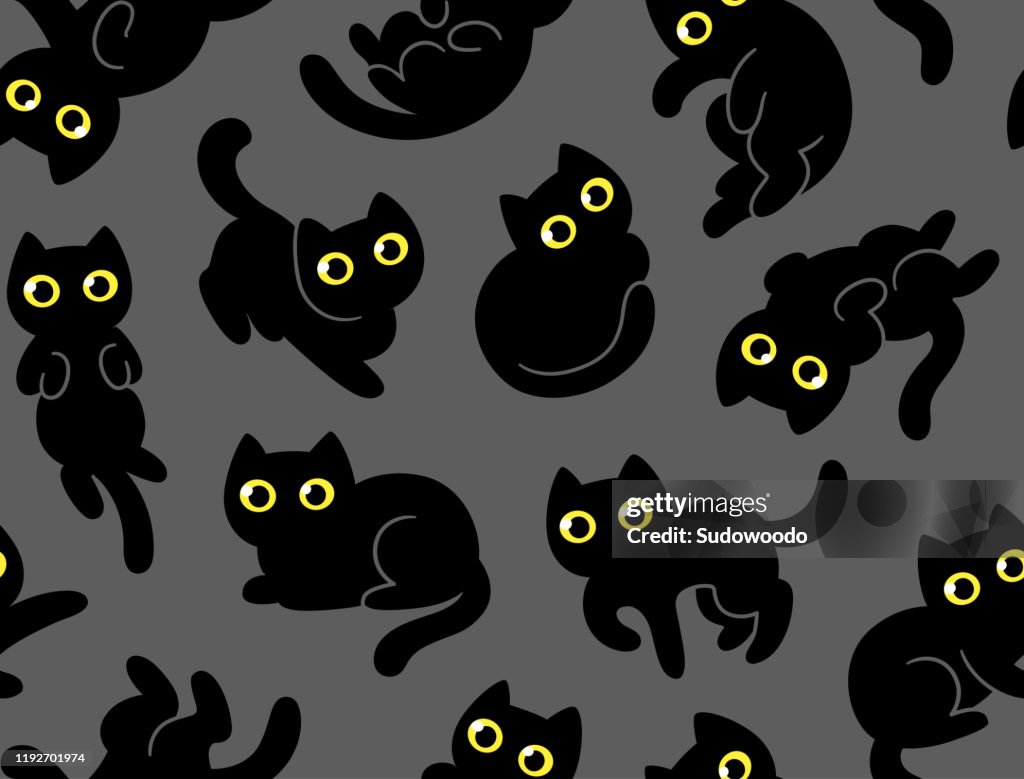 Cute Cartoon Cat Pattern High Res Vector Graphic Getty Images